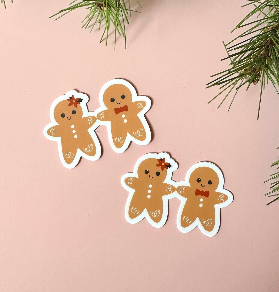 Gingerbread Cookie Sticker | Holiday Waterproof Vinyl Sticker - Etsy