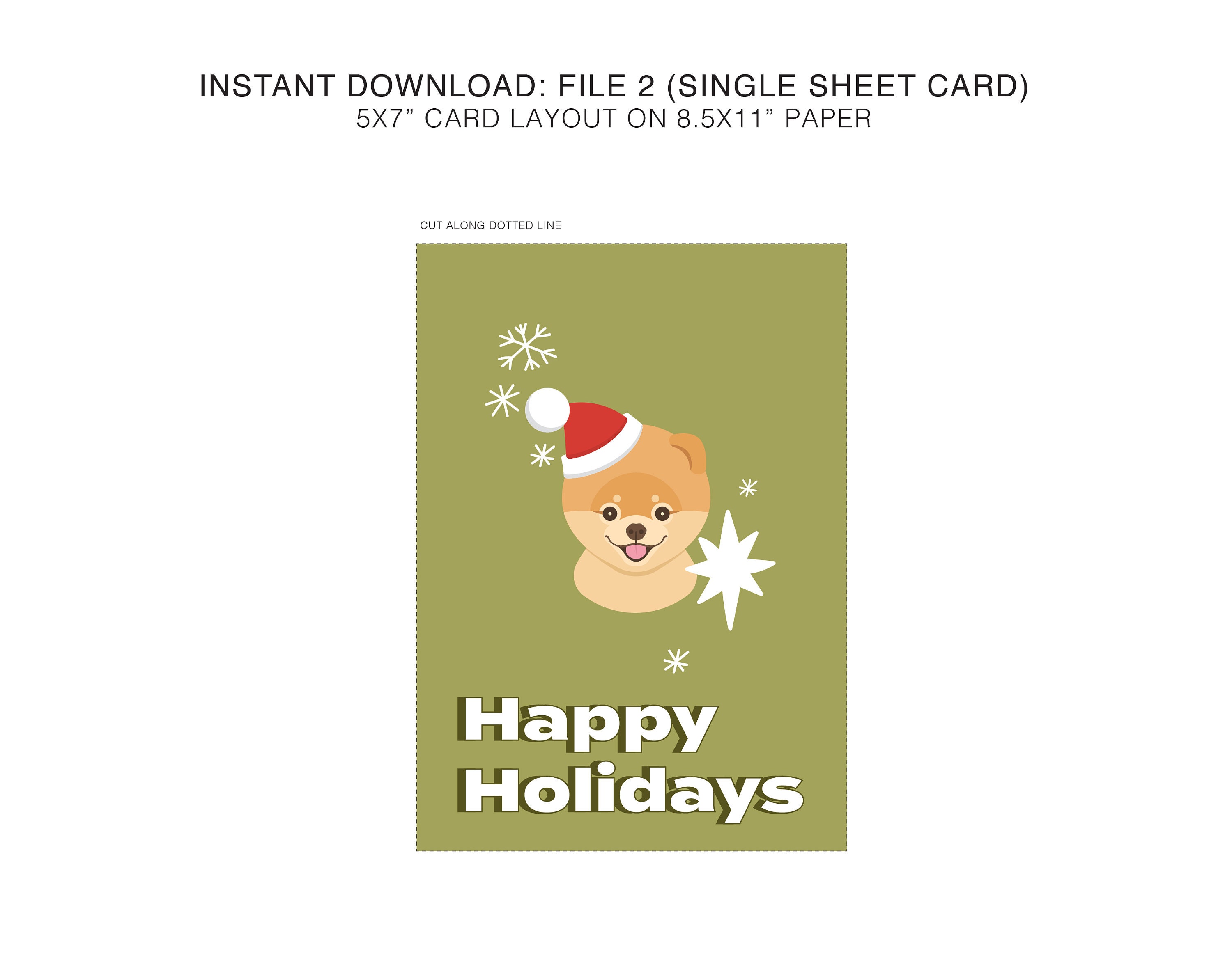 Dog Holiday Card Pomeranian Christmas Card Cute Dog Christmas Card Dog ...