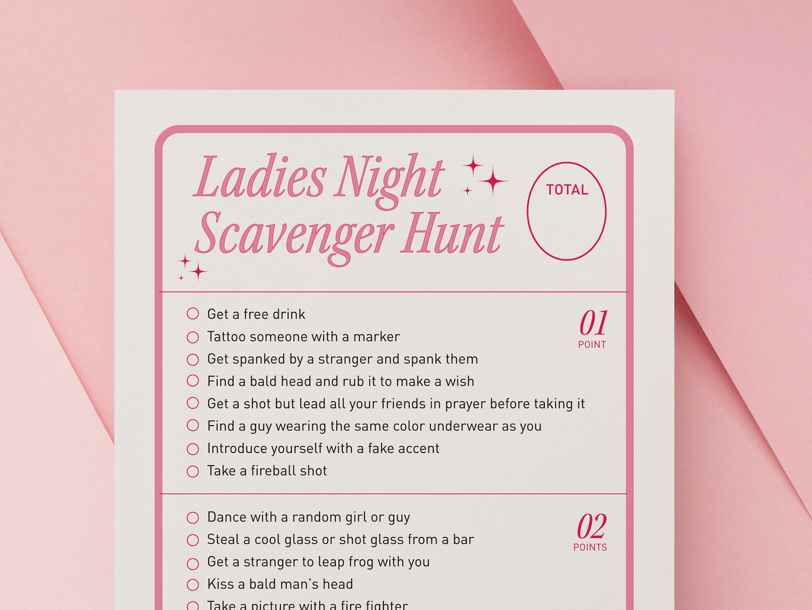 Birthday Scavenger Hunt Girls Night Out Scavenger List Bachelorette ...