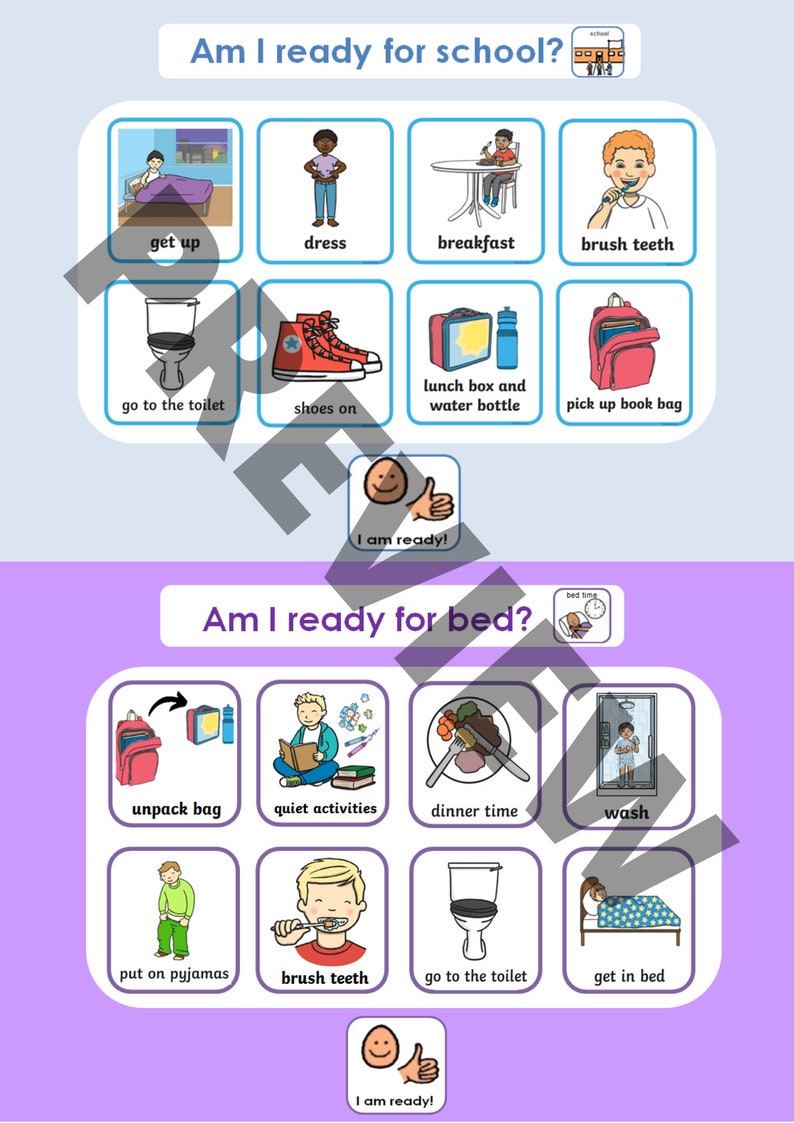 Daily Routine Visual Schedules for Boys - Etsy