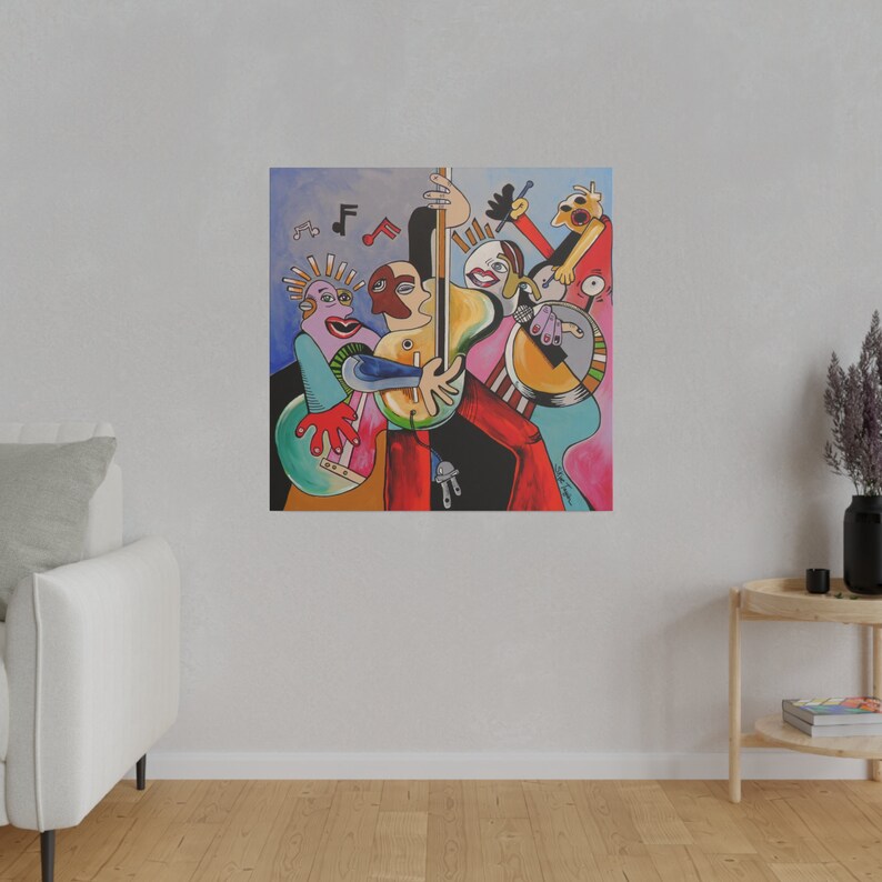 Abstract Music Wall Art, Music Band Canvas PRINT, Original Painting ...