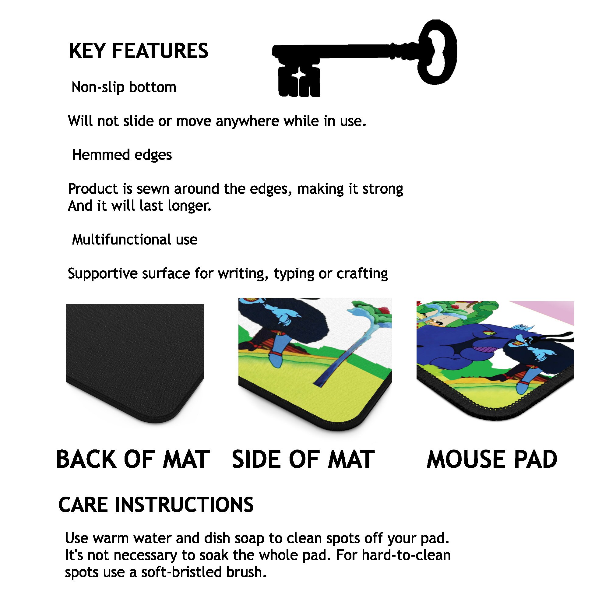 Beatles Submarine Desk Game Mat , Beatles Lofi Anime Desk Mat, Non-slip ...