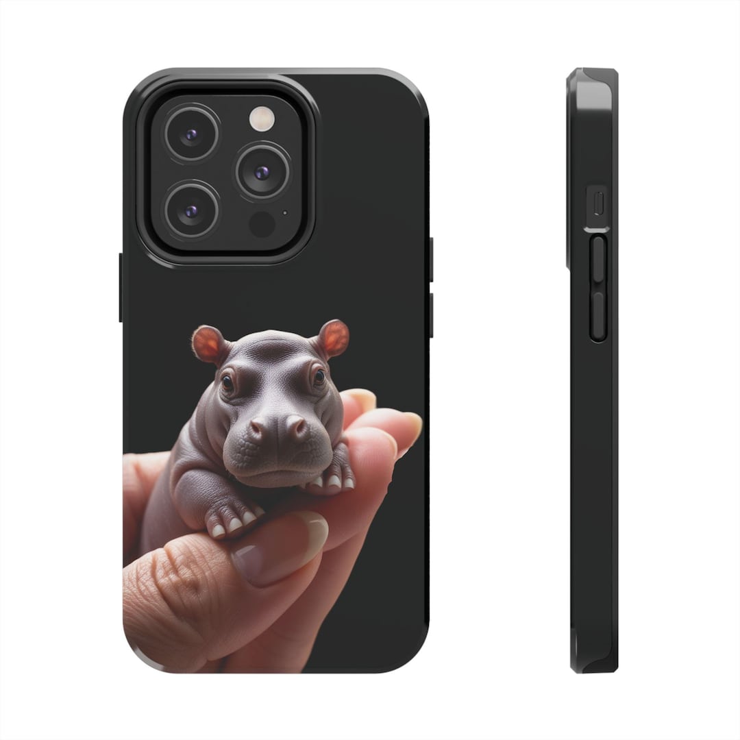 Miniature Hippo Tough Phone Case, Cute Animal Lover Gift, Protective ...