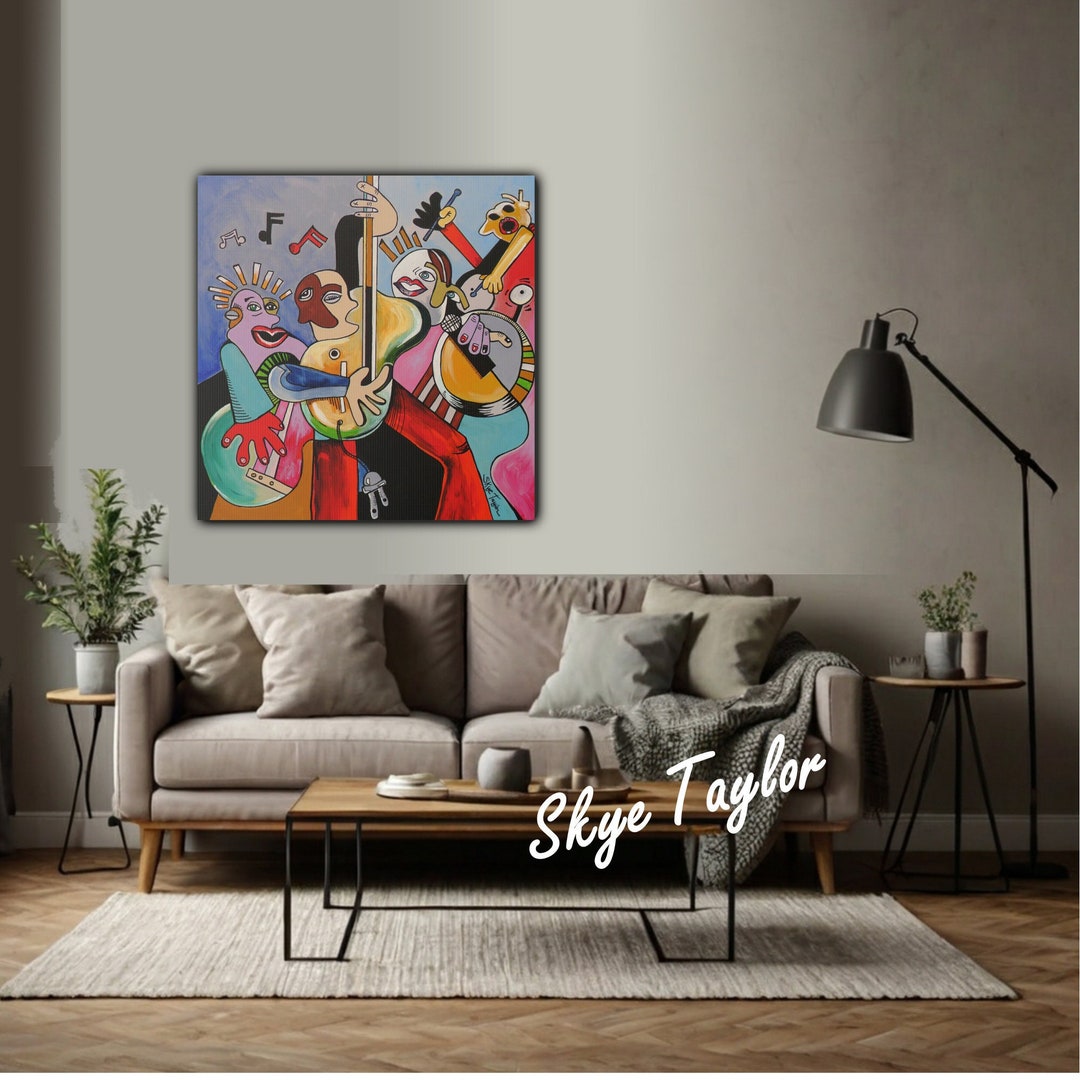 Abstract Music Wall Art, Music Band Canvas PRINT, Original Painting ...
