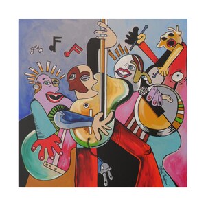 Abstract Music Wall Art, Music Band Canvas PRINT, Original Painting ...
