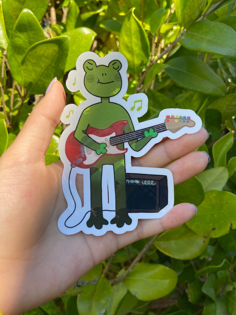 Cute Frog Band Sticker Set Water and Weatherproof Sticker - Etsy