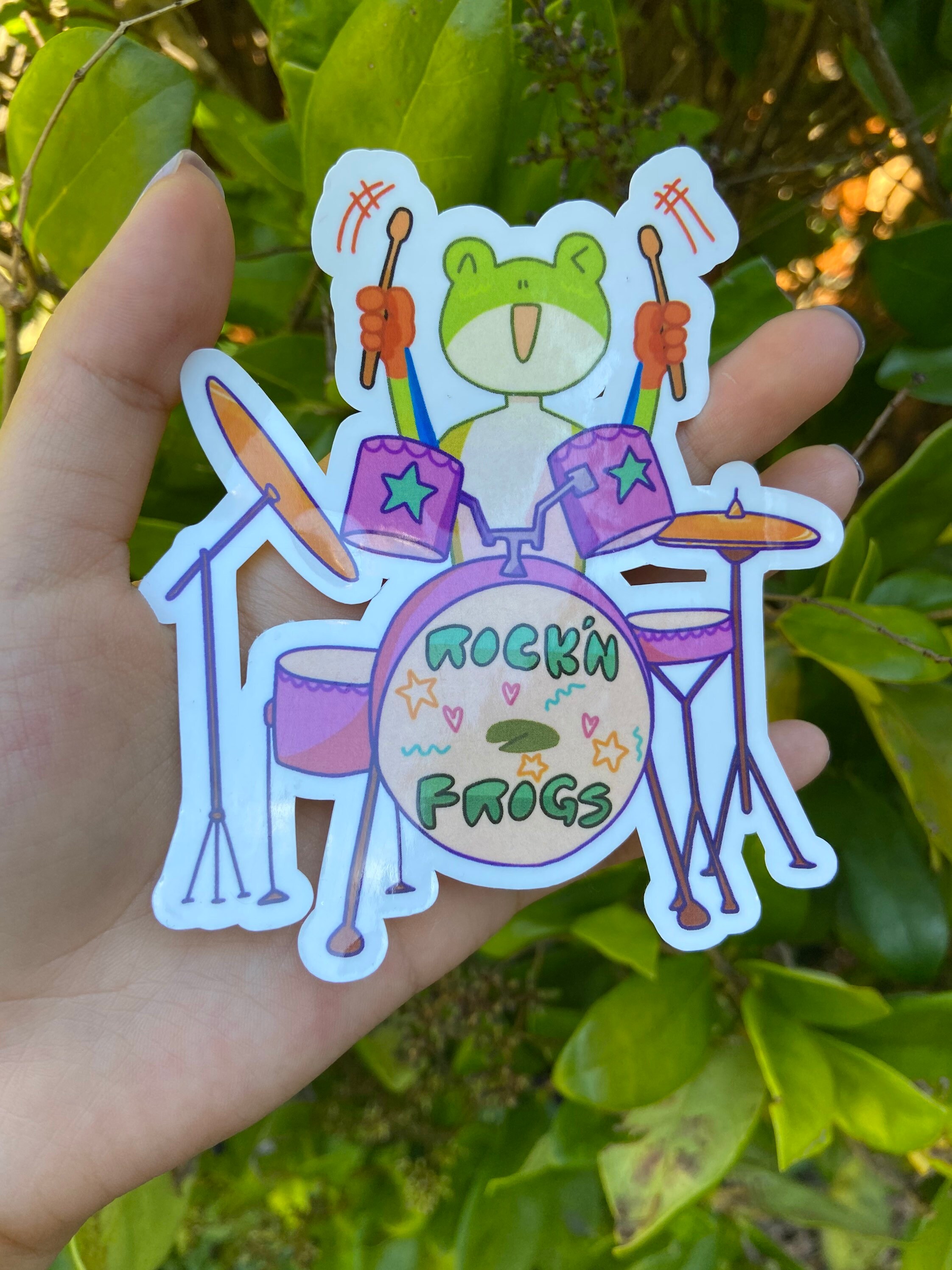 Cute Frog Band Sticker Set Water and Weatherproof Sticker - Etsy