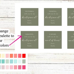 Bridesmaid Proposal stickers Only-sheet of 6 Sage Green Bridesmaid ...