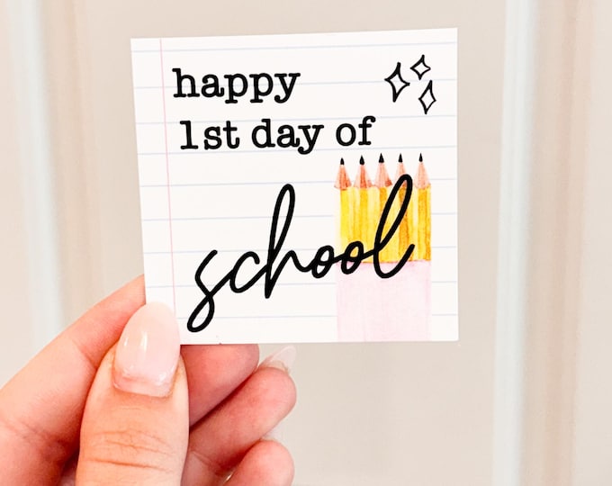 Back to School PRINTABLE Gift Tag, Happy 1st Day of School Teacher Gift ...