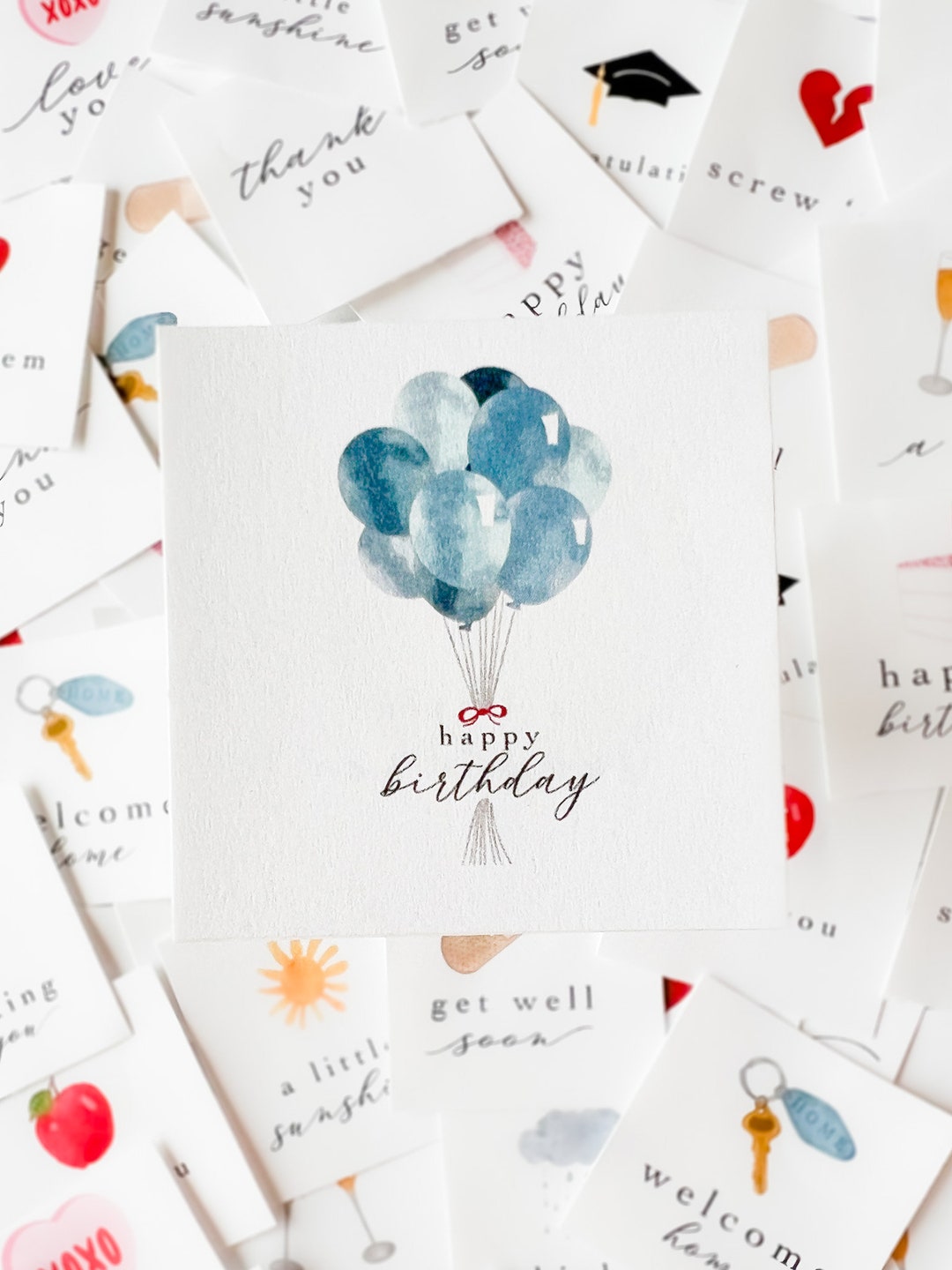 Blue Birthday Balloon stickers Only Gifting Sticker Sheet, Pastel Blue ...