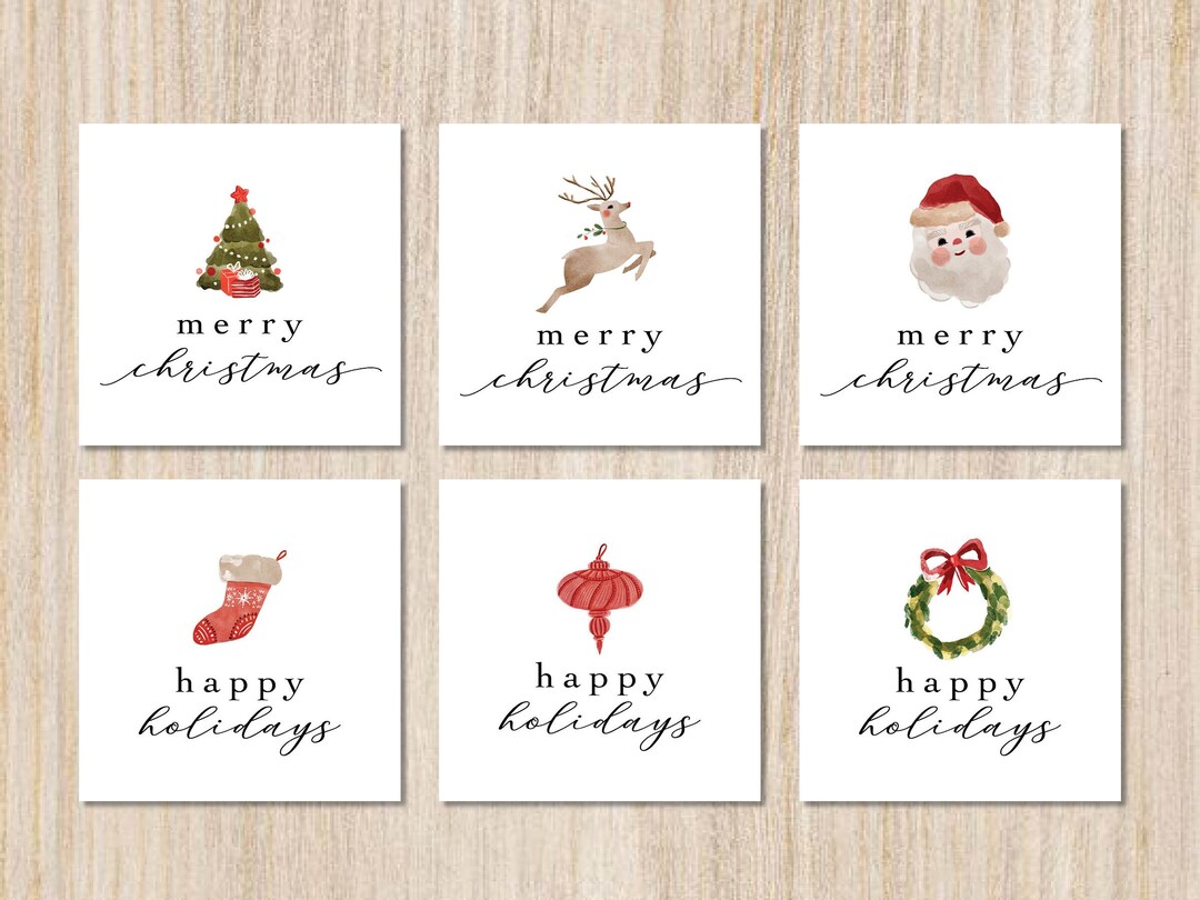 Merry Christmas Sticker Pack, Watercolor Christmas Sticker, Merry ...