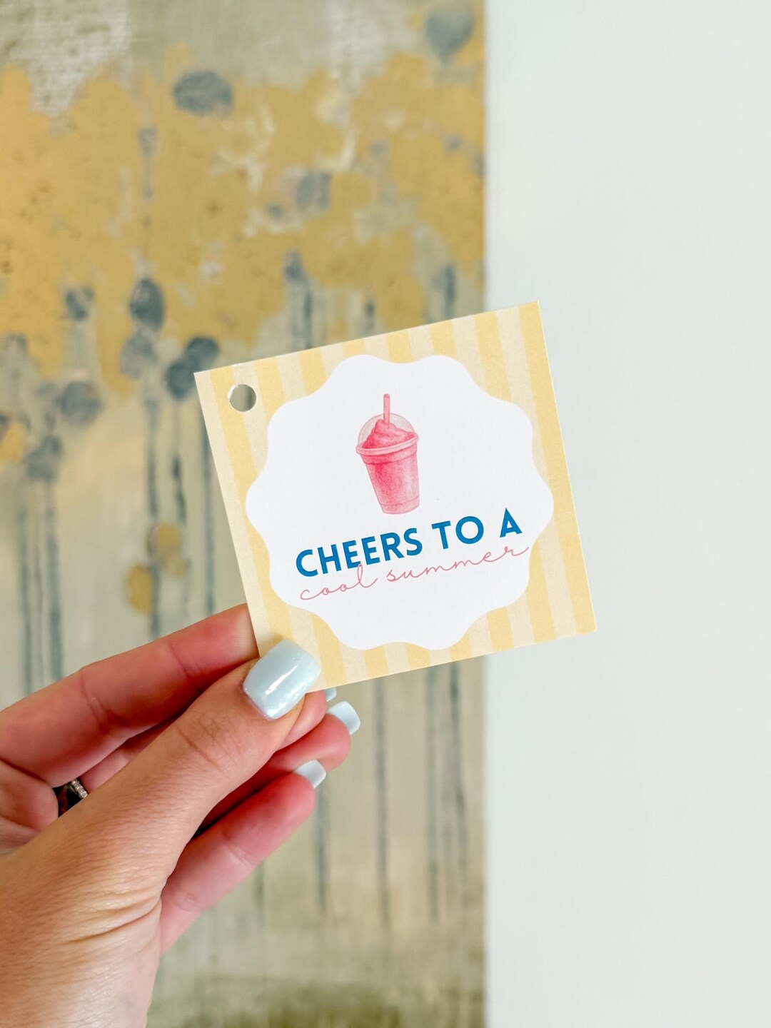 Cheers to a Cool Summer PRINTABLE Gift Tag | Pink Slushee Summer Tag ...