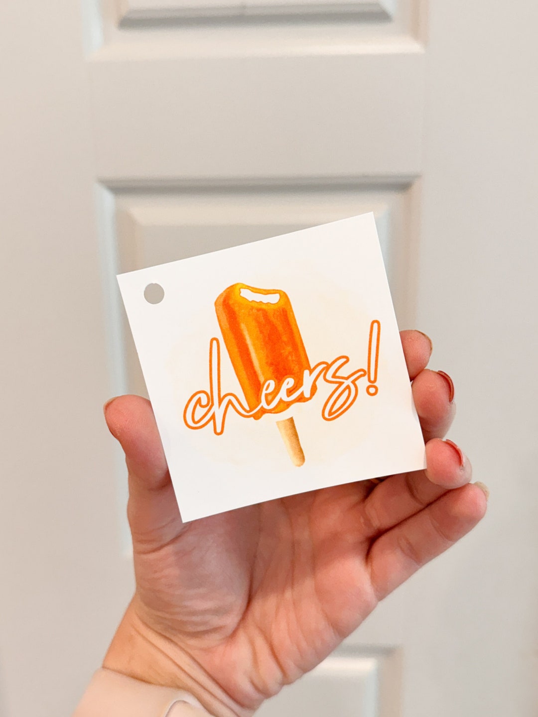 Creamsicle PRINTABLE, Cheers Gift Tag, Creamsicle Watercolor Gift Tag ...