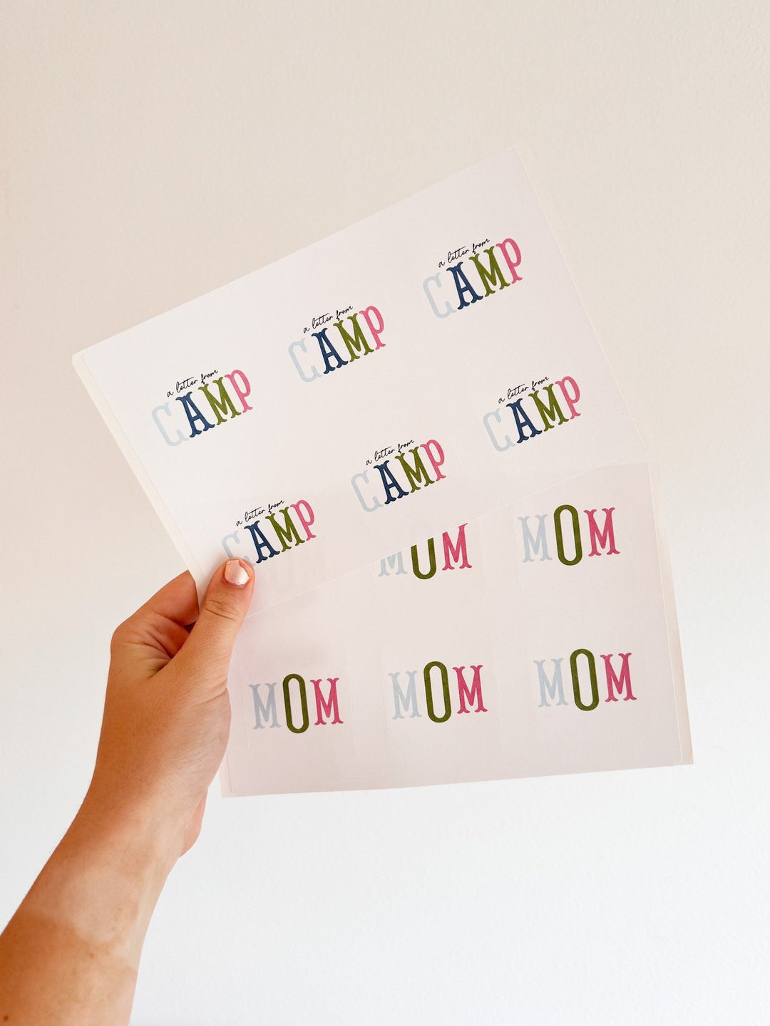 Camp Stickers, Monogram Camp Stickers, Fishtail Monogram Stickers, A ...