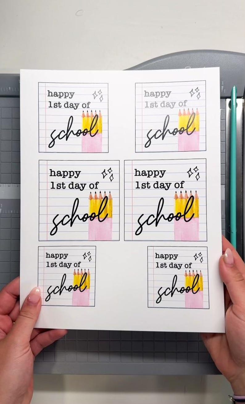 Back to School PRINTABLE Gift Tag, Happy 1st Day of School Teacher Gift ...