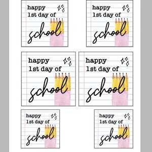 Back to School PRINTABLE Gift Tag, Happy 1st Day of School Teacher Gift ...