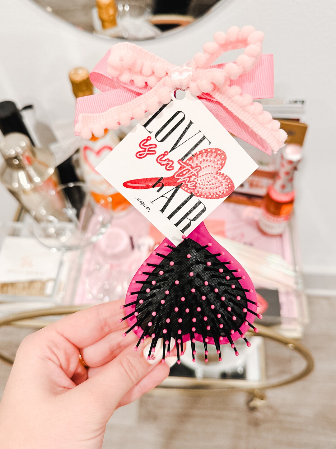 Love is in the Hair Valentine's Gift Tags digital Download Hair Brush ...