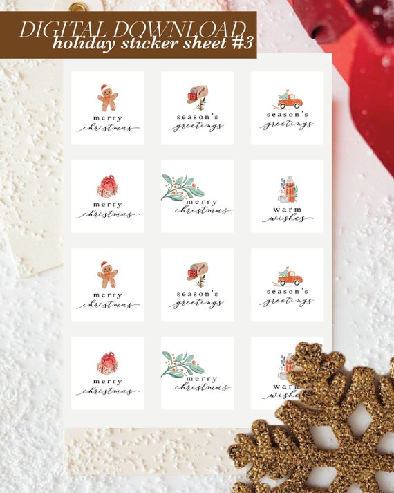 Printable Sticker Pack Gingerbread Christmas Sticker Sheet - Etsy