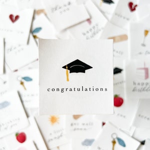 Graduation Stickers / Gift Tags (sheet of 6), Watercolor Graduation Cap ...
