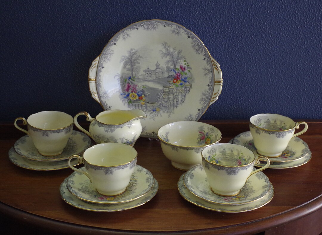 Aynsley Hand-painted Tea Set queen's Garden - Etsy