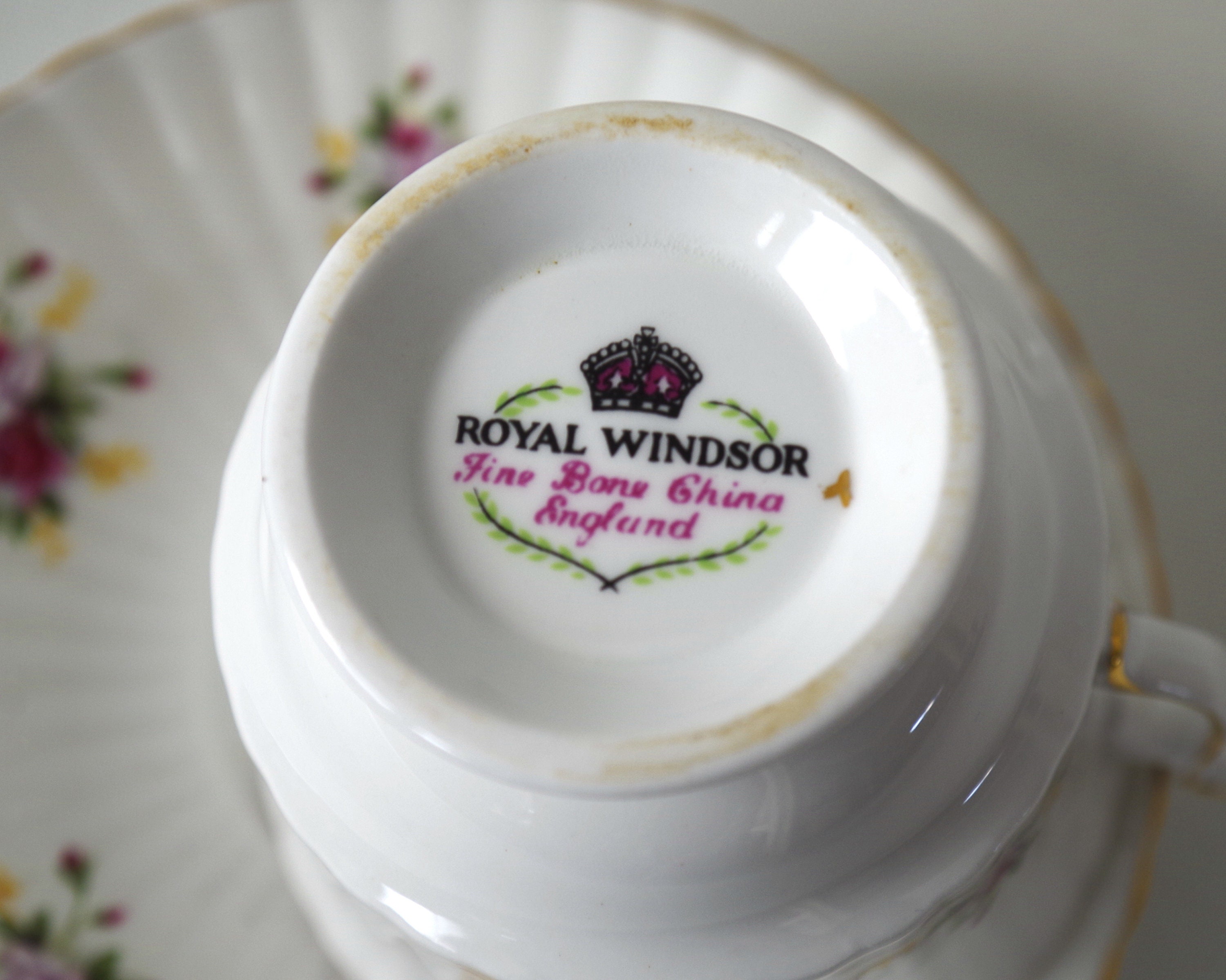 Vintage Royal Windsor Bone China Teacup Trio Floral Pattern - Etsy Australia