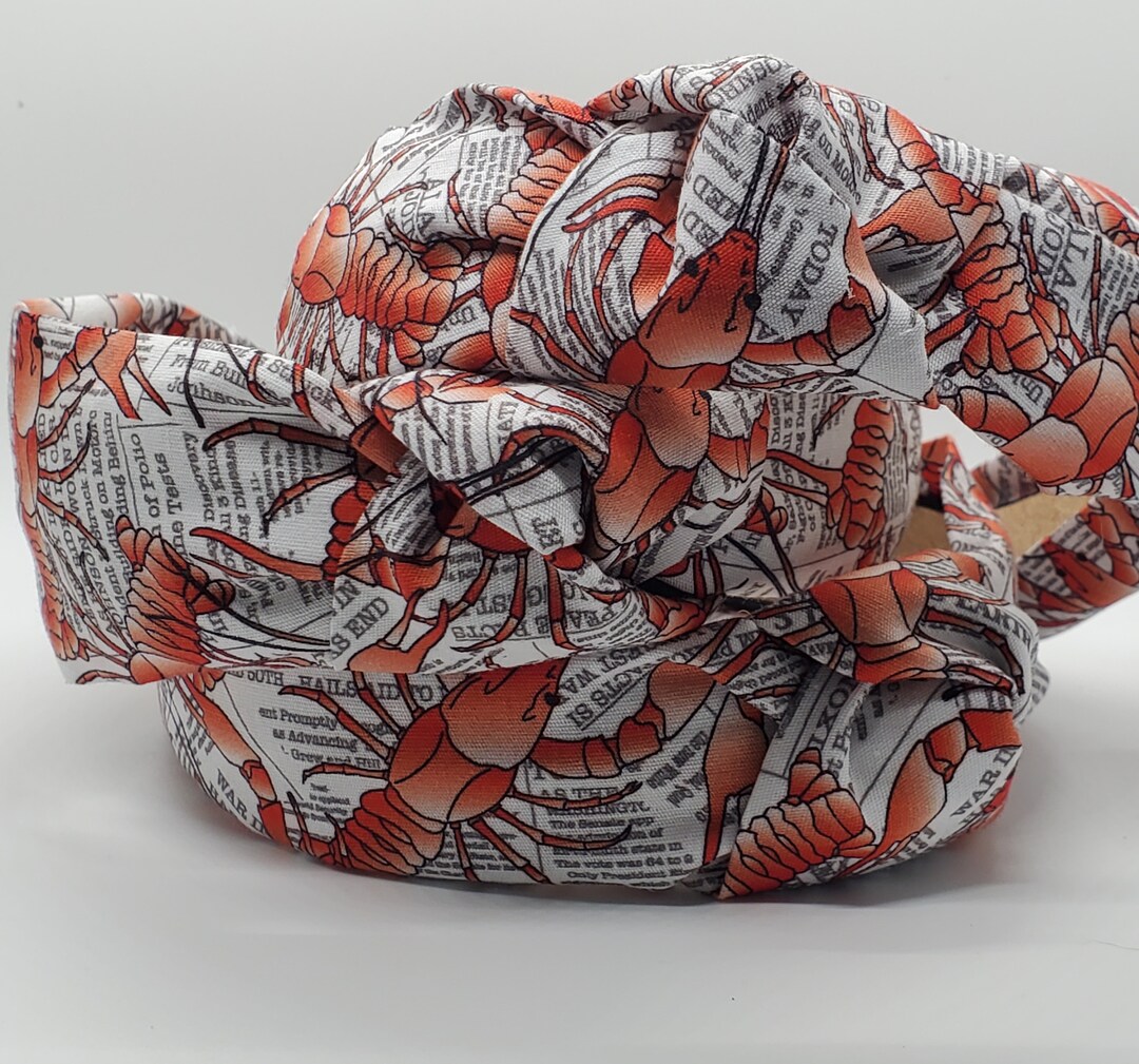 Crawfish Boil Headband, Crawfish Headbands, Crawfish Knotted Headband ...