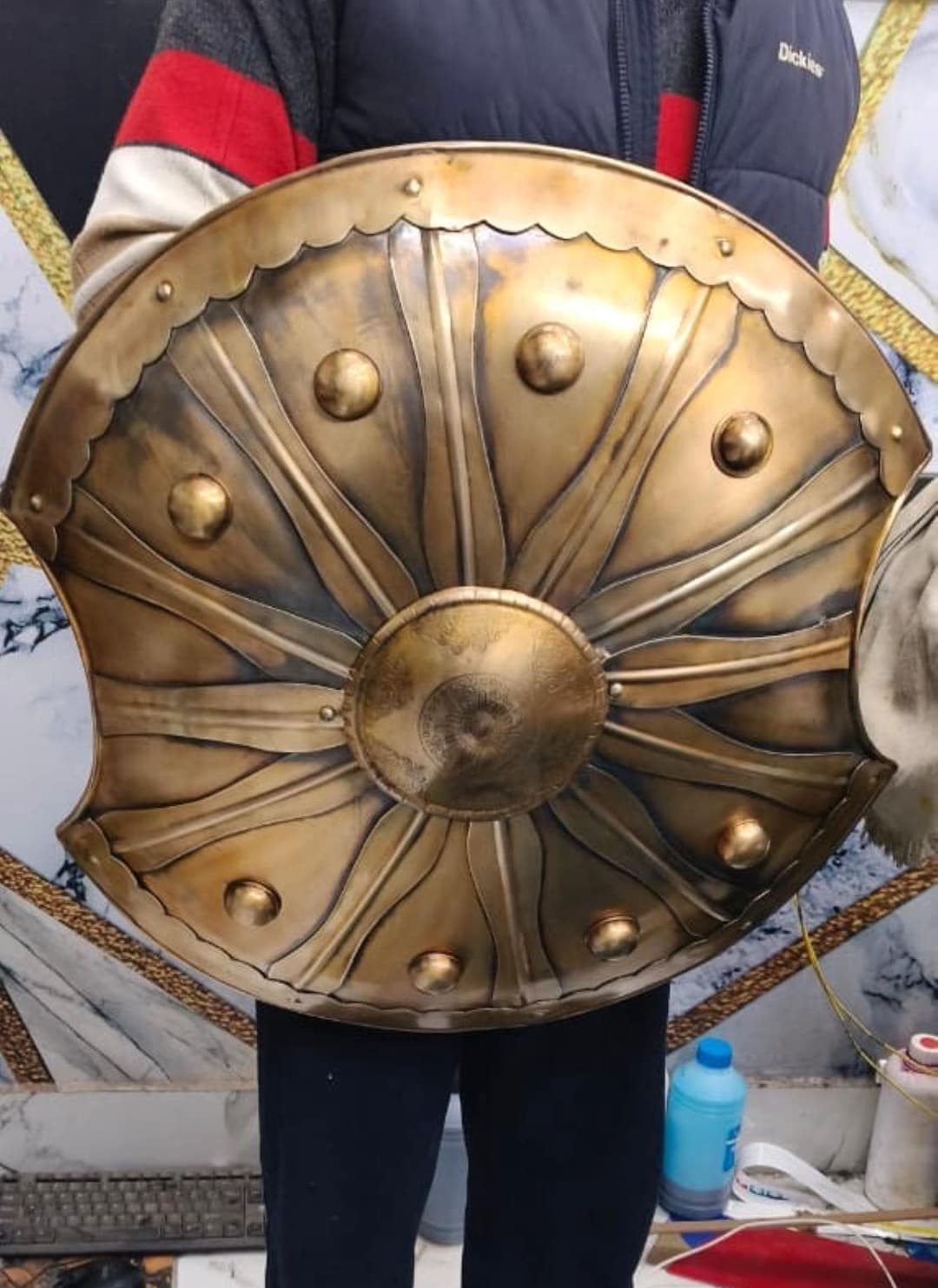 Medieval Knight Troy Trojan Shield ~ Ancient Greek Metal Shield Costume Armor ~ 24" Spartan ...