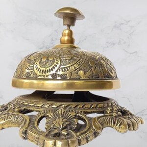 Antique Finish Solid Brass Ornate Hotel Front Desk Bell ~ Service ...