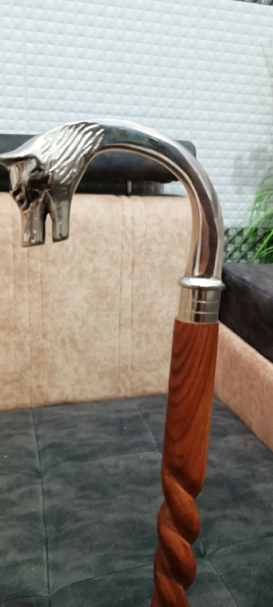 Victorian Wolf Nebula Head Handle Brass Wands-spiral Walking Cane ...