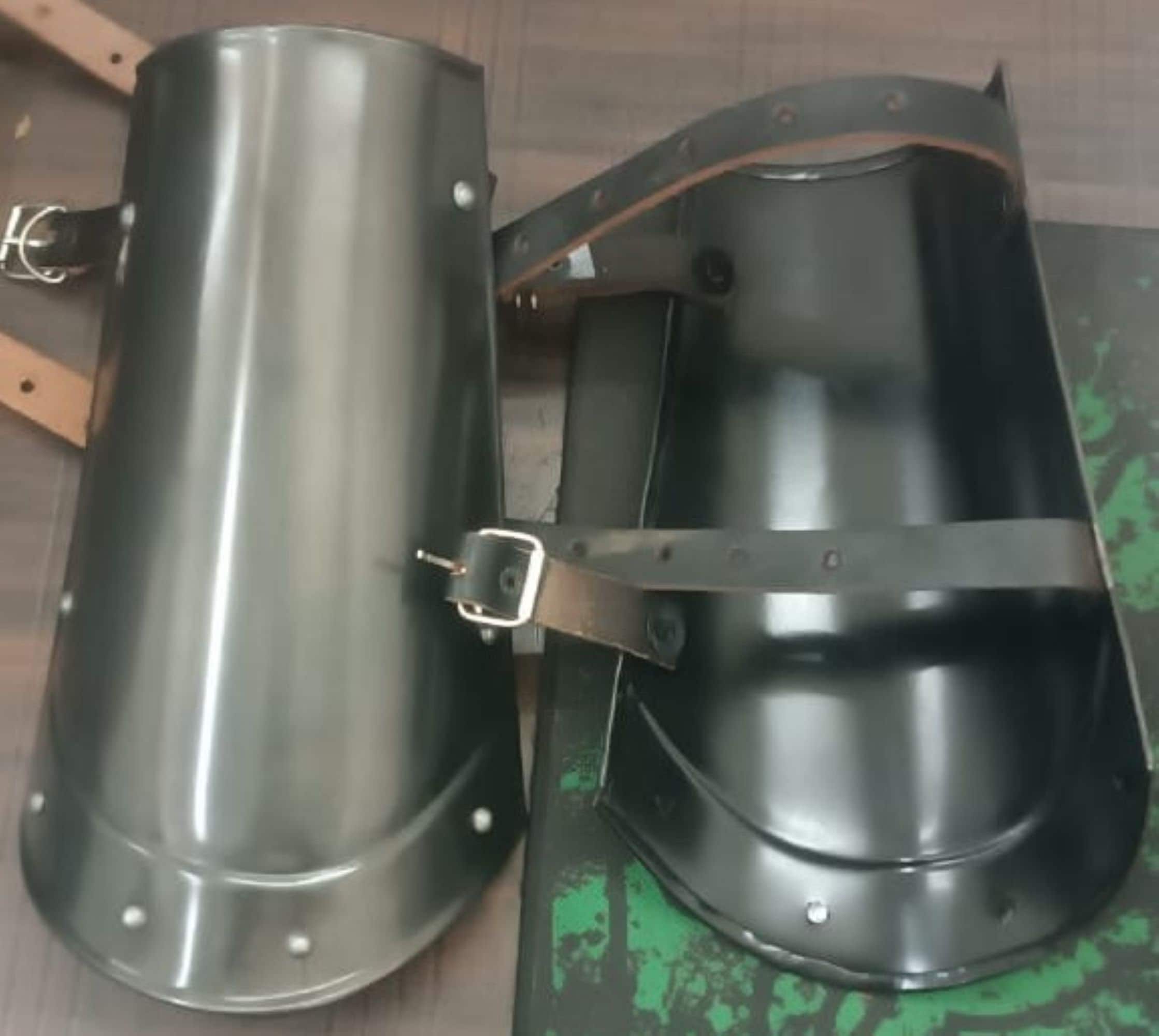 Medieval Armor Suit Gothic Leg Guard Bracer Gorget Spaulders Set Iron ...