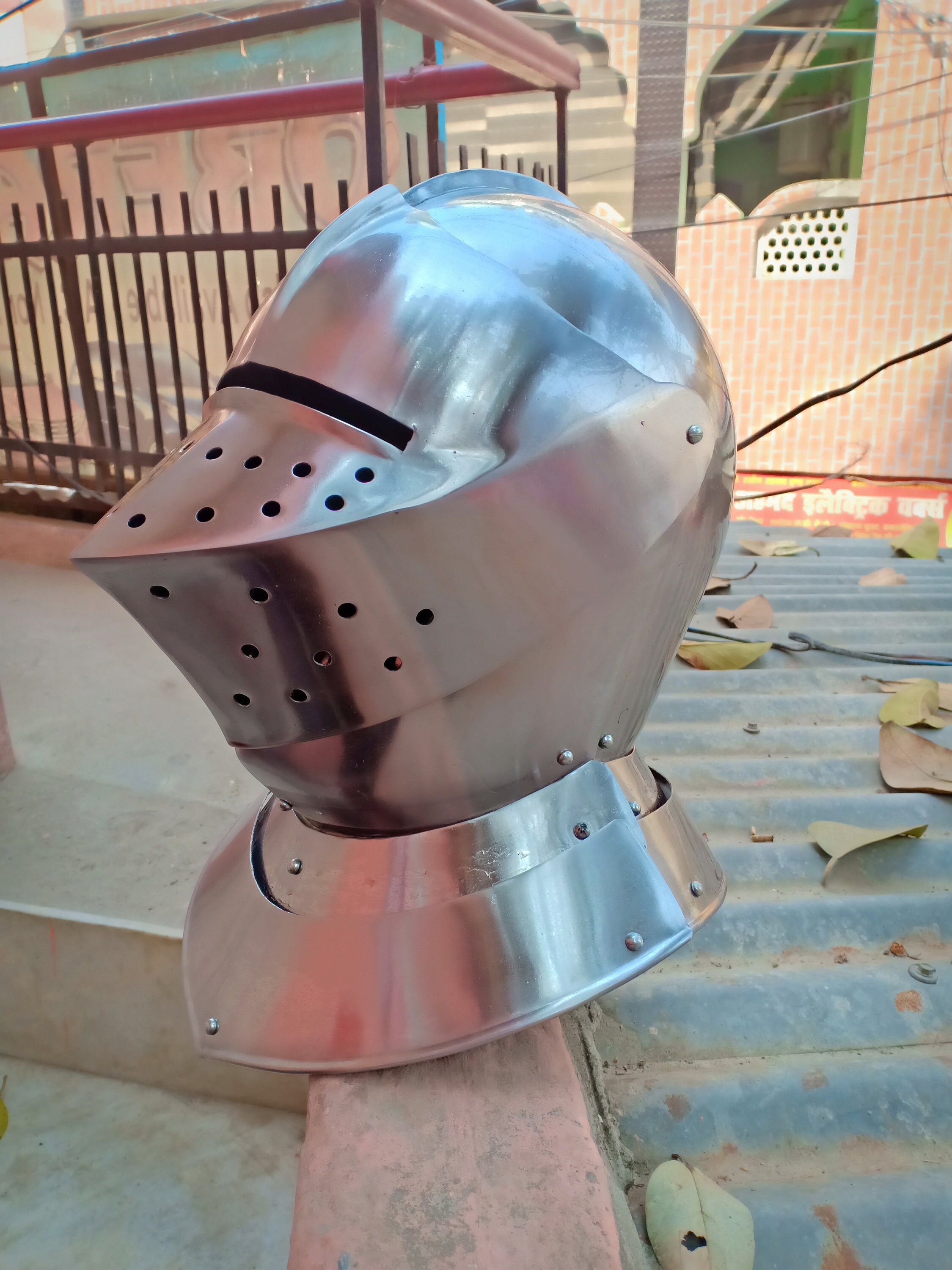 Halloween Medieval German Helmet With Stand European Closed Knight ...