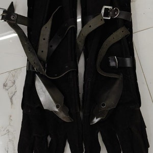 Halloween Medieval Gauntlet BLACK Nazgul Gloves Armor Knight Gothic ...