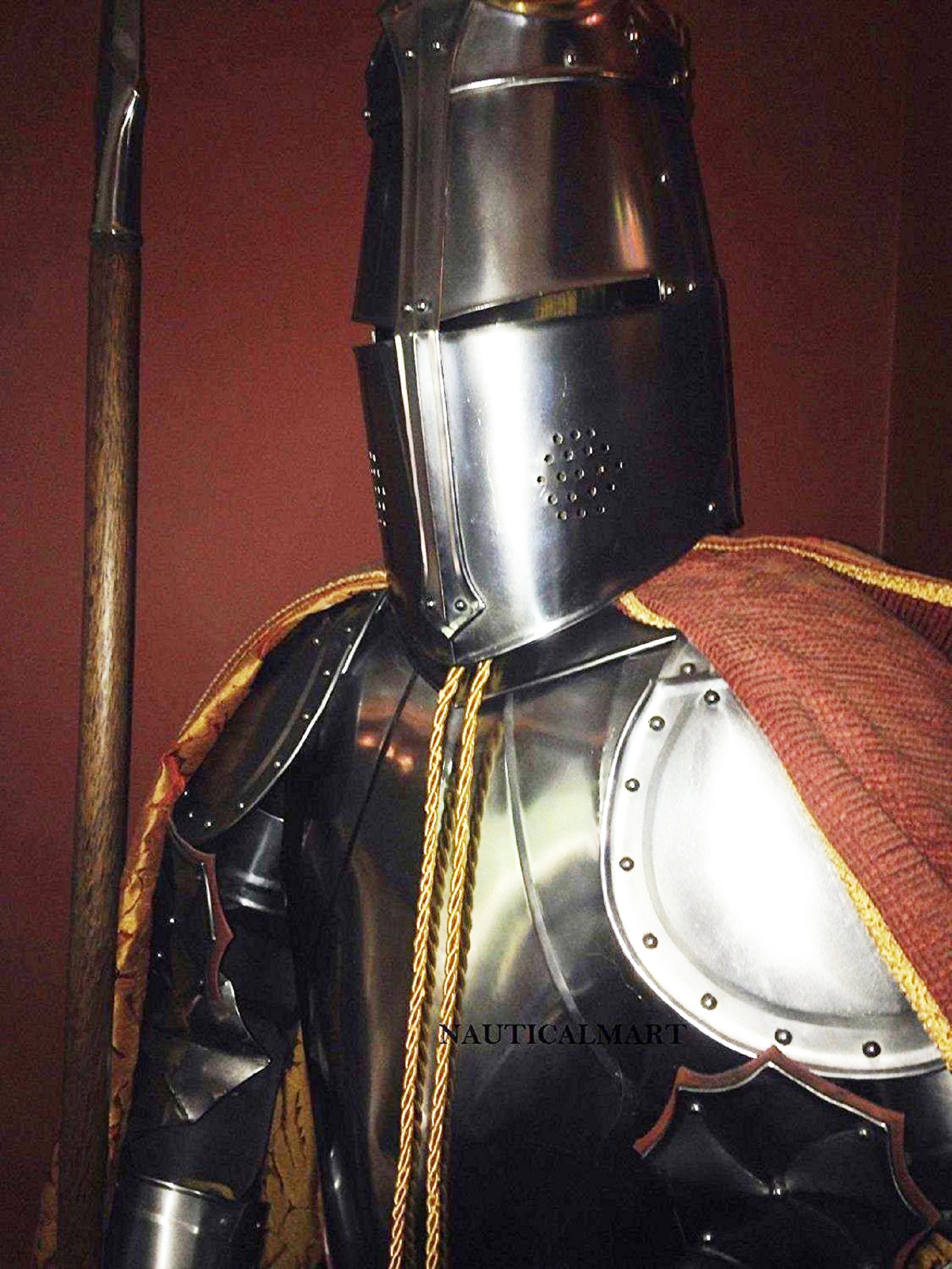 Medieval Knight Templar Armour Suit With Spears Battle Warrior Full ...