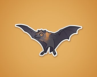 Holographic Vinyl Sticker, Fruit Bat Illustration / Rainbow Bat Sticker ...