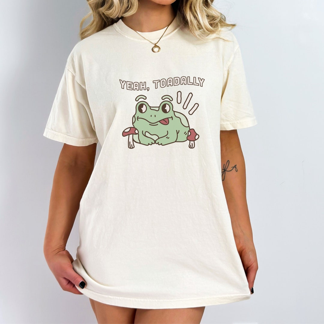 Yeah Toadally Cute Frog Shirt, Retro Graphictee, Cute Cottagecore Shirt ...