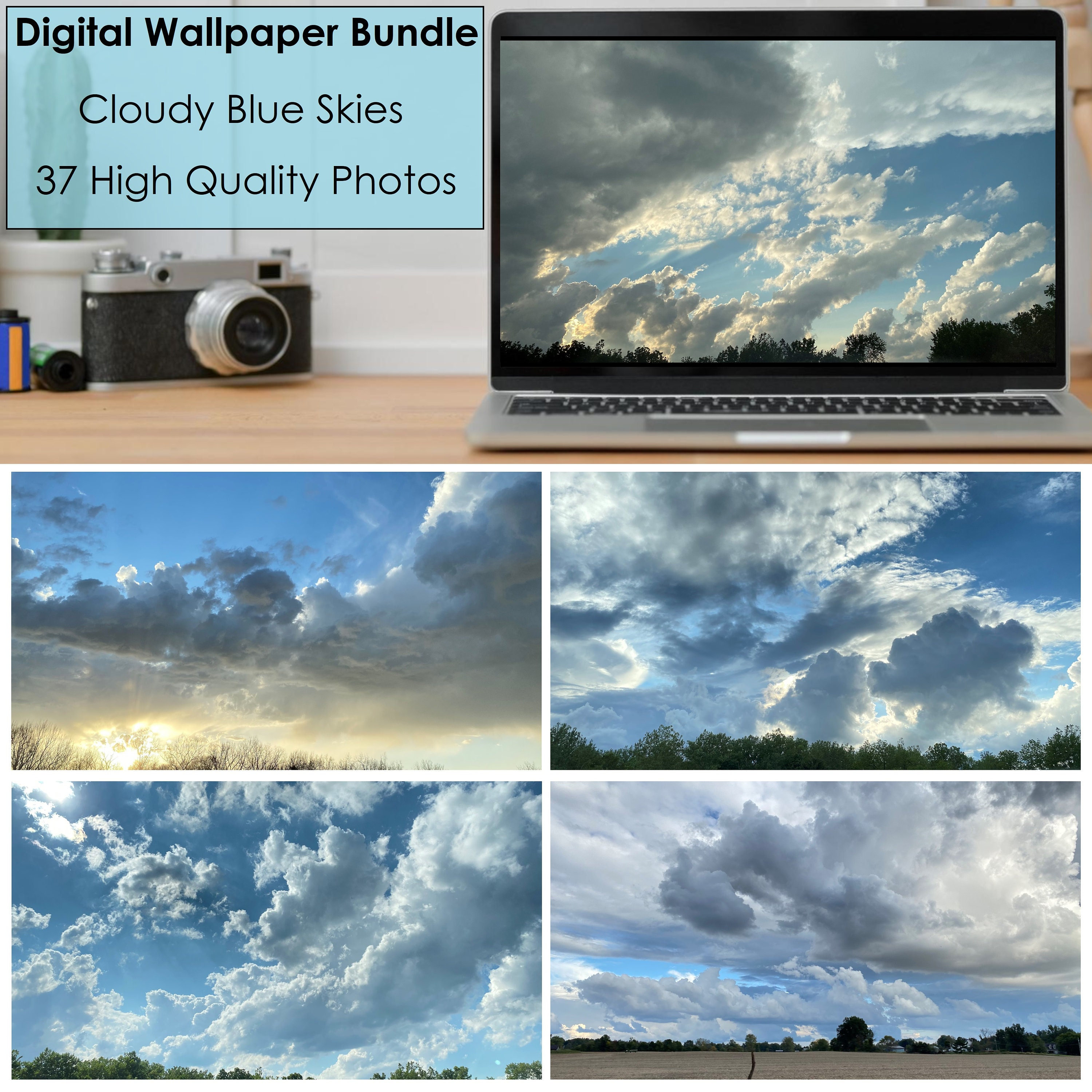 Cloudy Blue Skies Digital Wallpaper, Photography, Desktop, Landscape ...