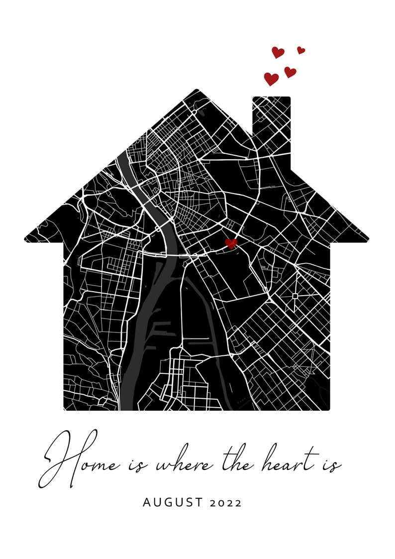 Home Gift, New Home Map , Moving Gift, Roommate Gift, Custom Poster ...