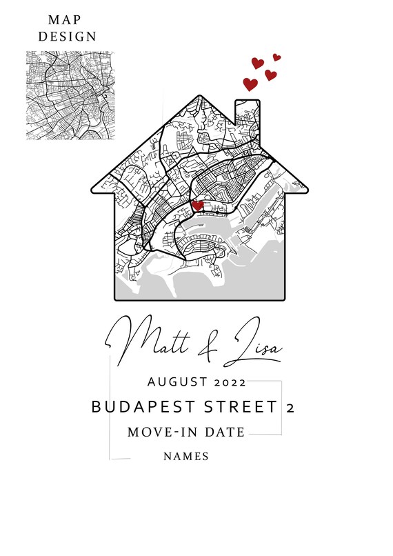 Home Gift New Home Map Moving Gift Roommate Gift Custom - Etsy