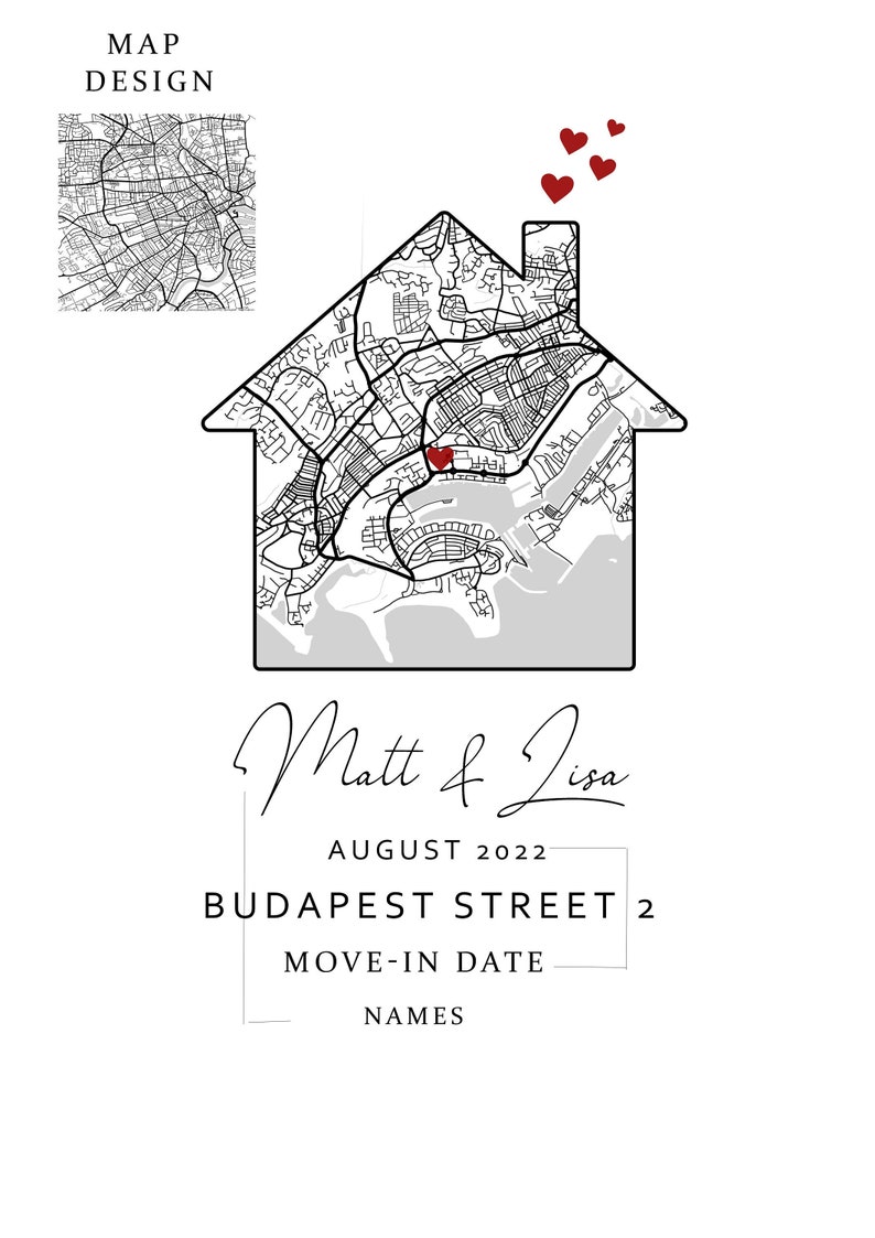 Home Gift, New Home Map , Moving Gift, Roommate Gift, Custom Poster ...