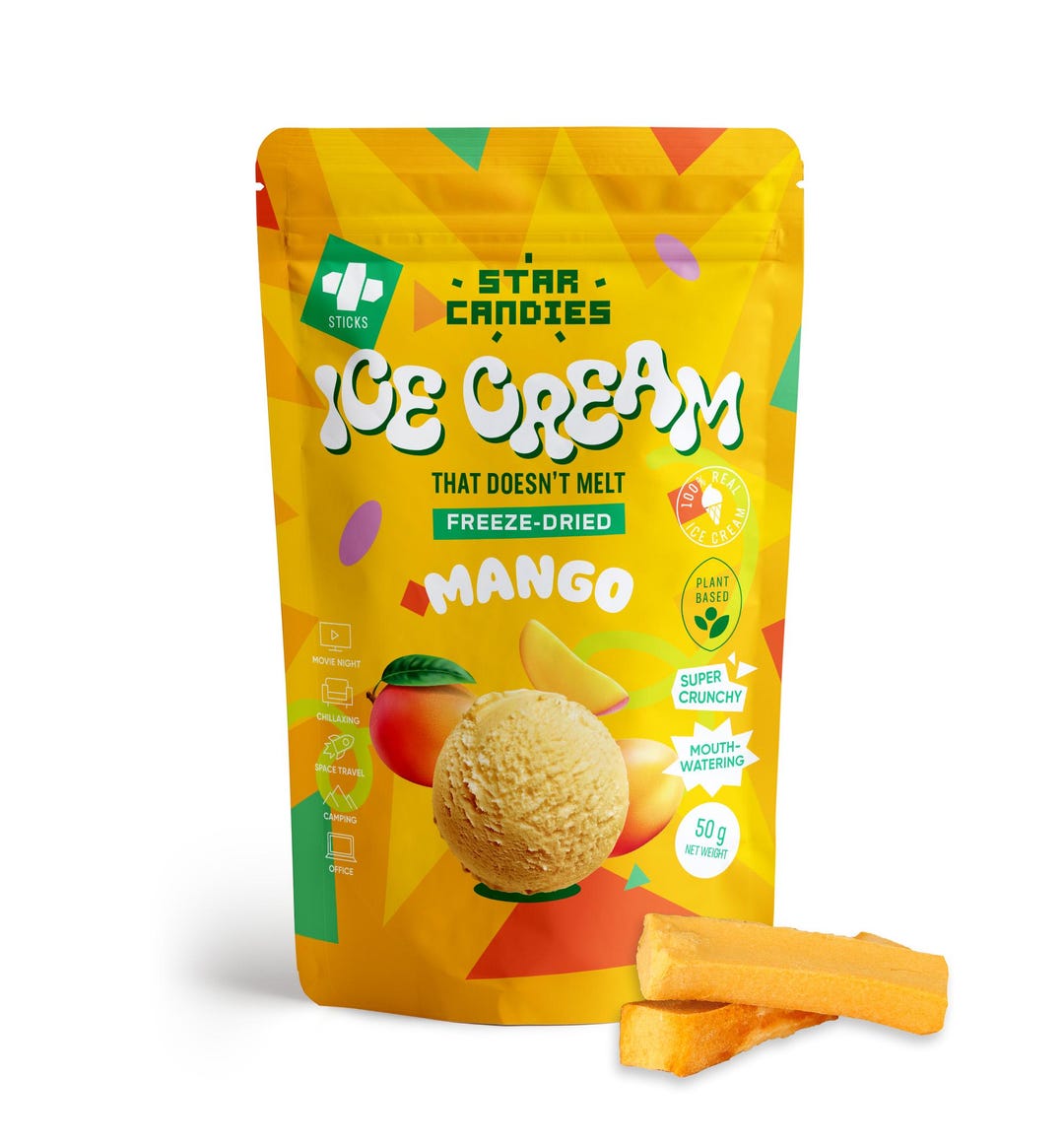 STAR CANDIES Freeze-dried Mango Flavored Ice Cream - Etsy
