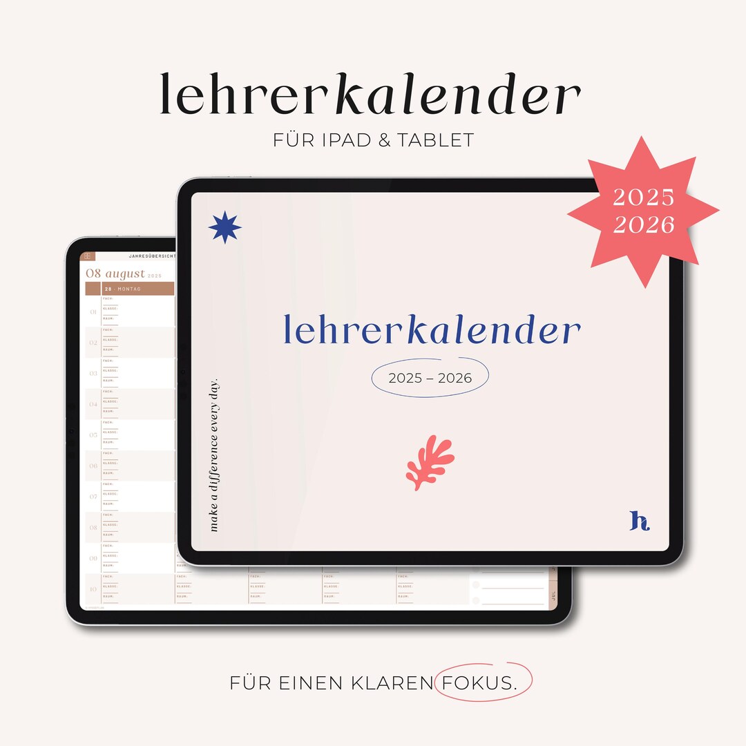 Digital Teacher Calendar 2025/2026 for Teachers | Interactive ...