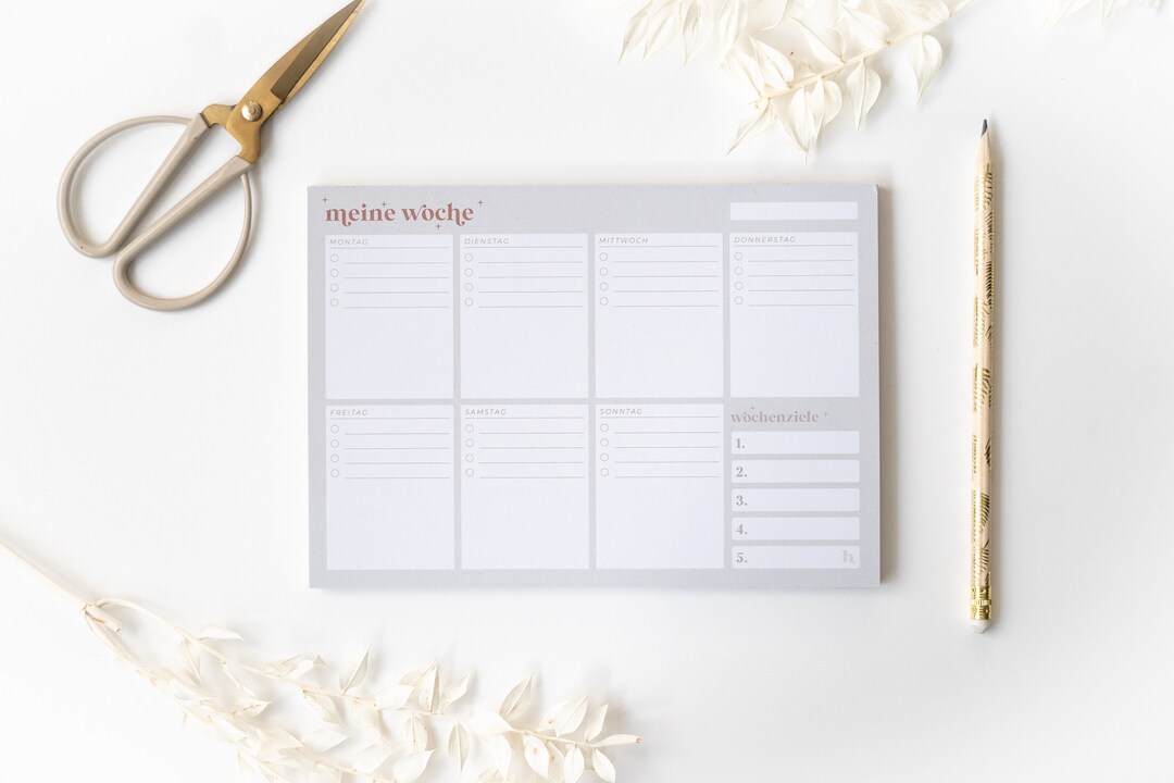 Weekly Planner Block DIN A5 Tear-off Block With 50 Sheets - Etsy
