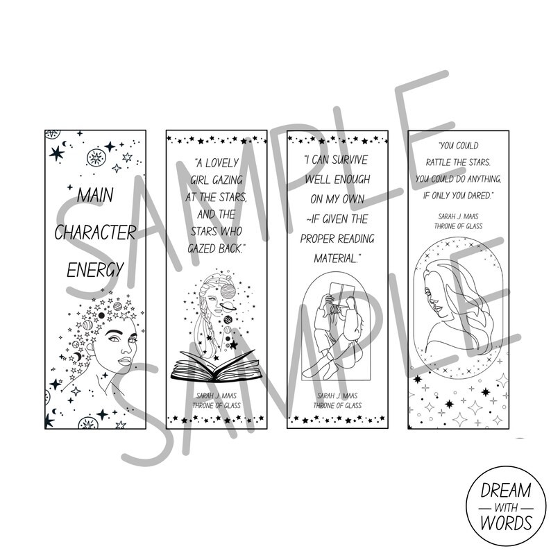 Sarah J. Maas Throne of Glass Printable Bookmarks - Etsy