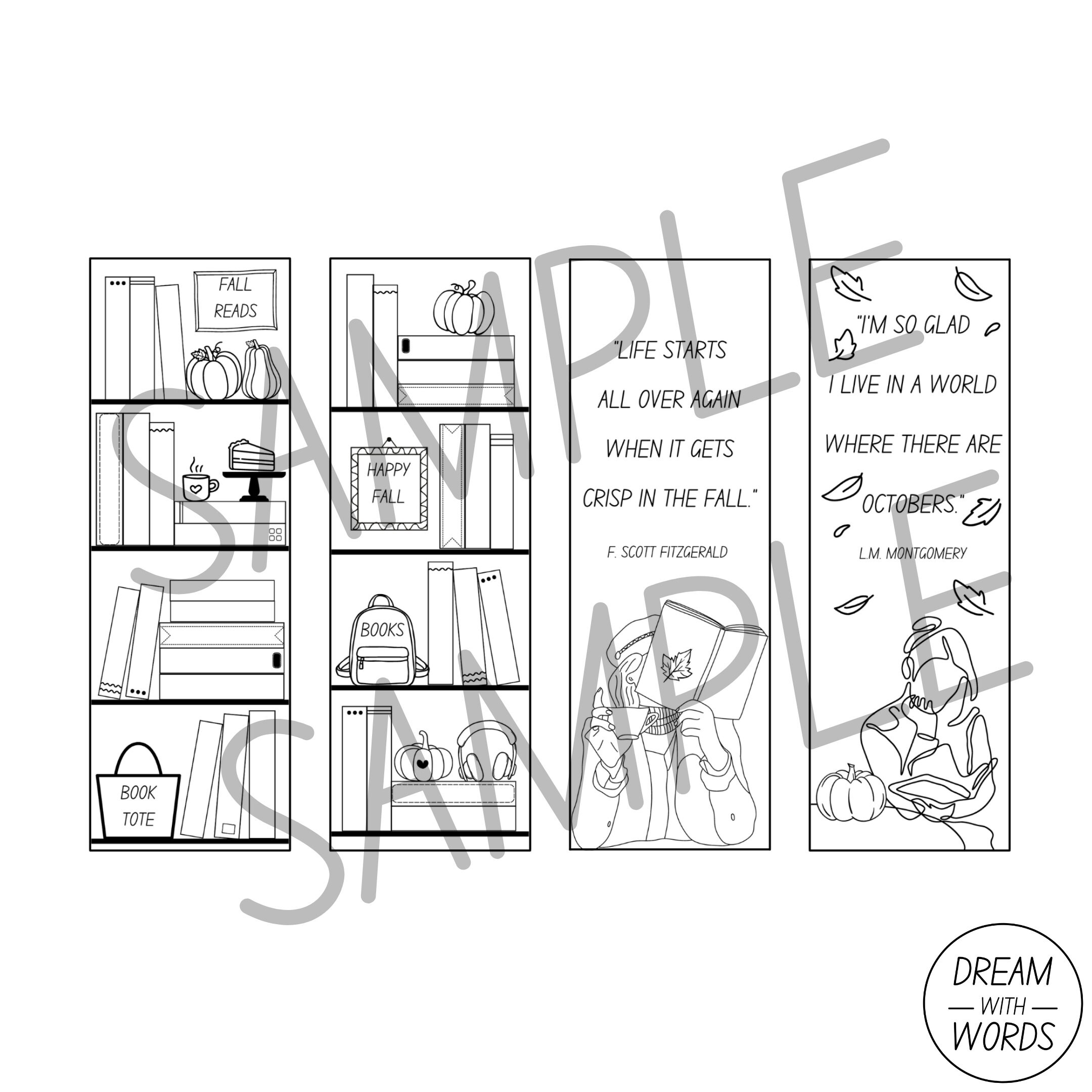 Autumn Reading Tracker - Printable Watercolor Bookmarks - Fall Season ...