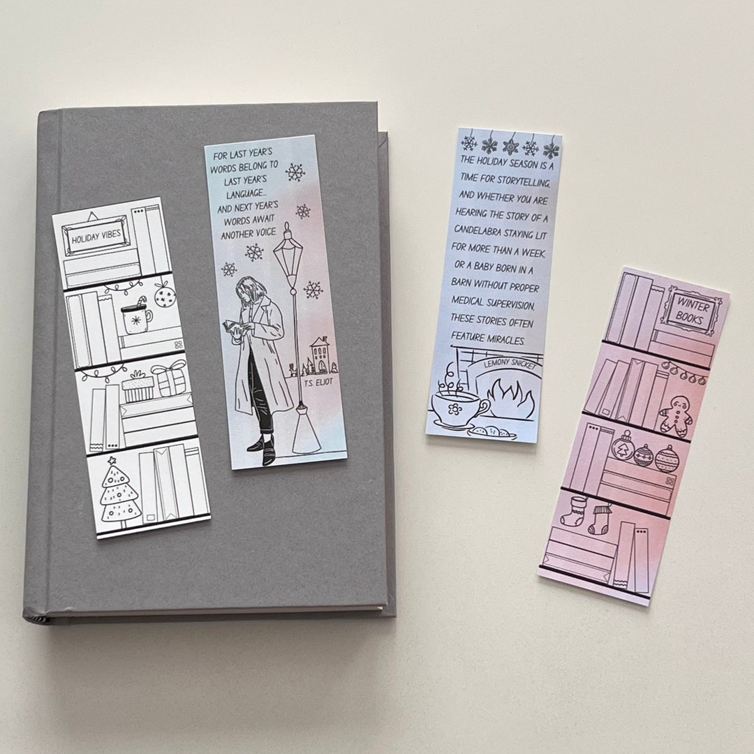 Winter Reading Tracker Printable Watercolor Bookmarks Winter Season ...