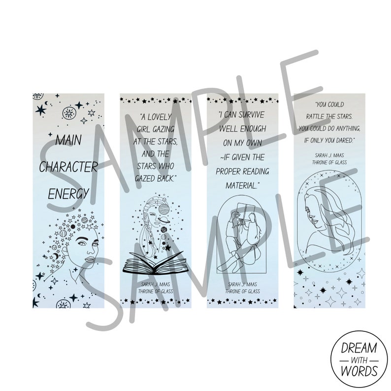 Sarah J. Maas Throne of Glass Printable Bookmarks - Etsy