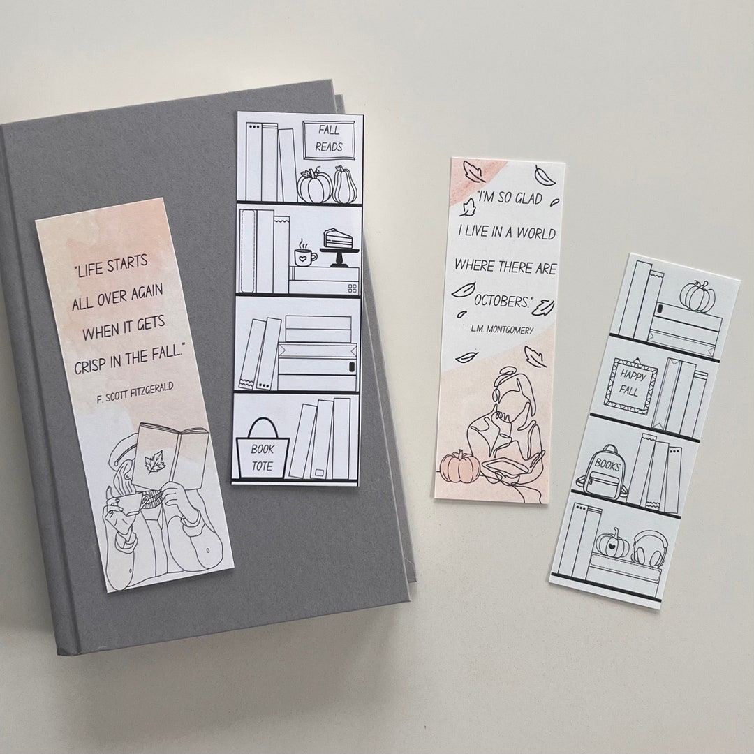 Autumn Reading Tracker - Printable Watercolor Bookmarks - Fall Season ...