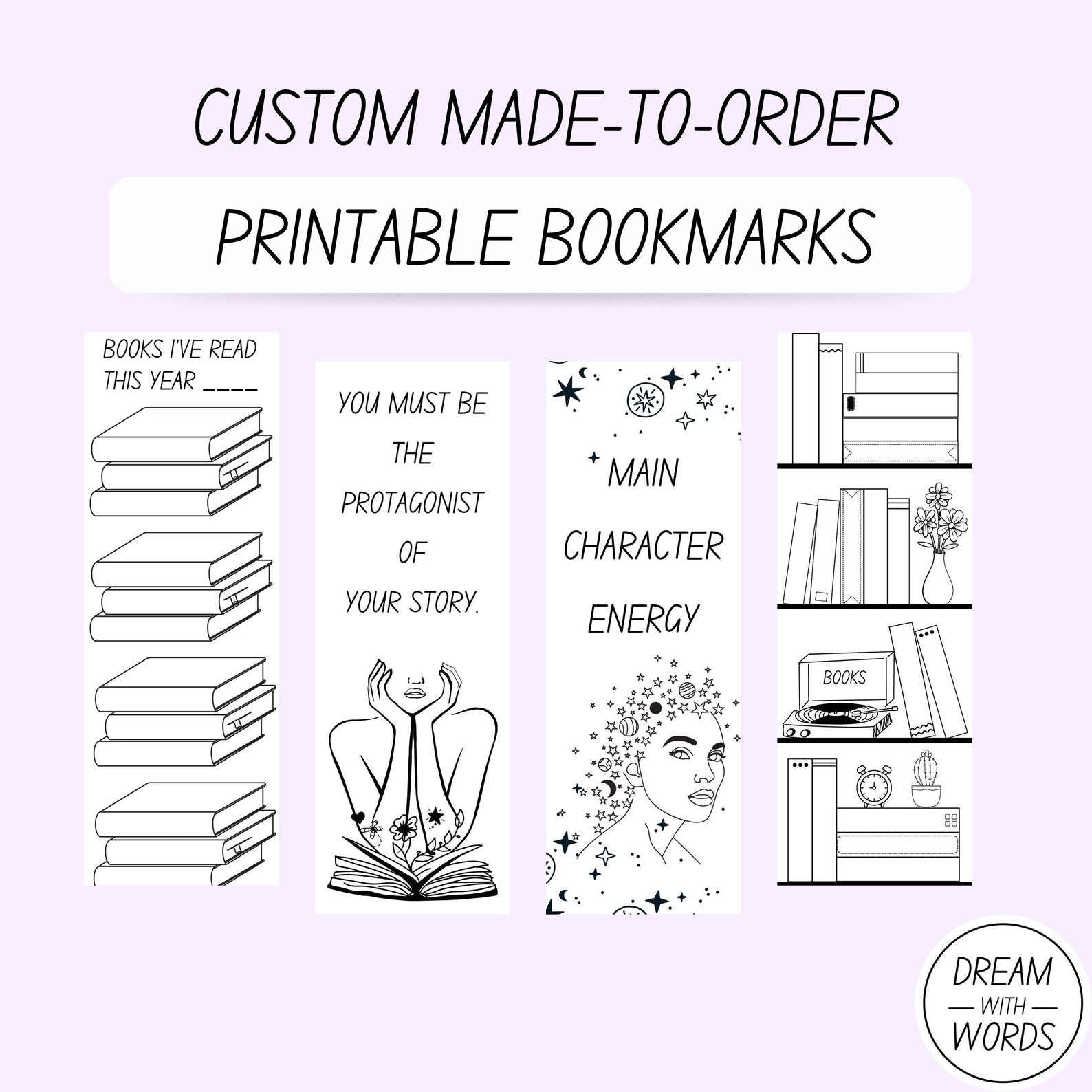 Custom Printable Bookmarks Instant Download PDF and JPG - Etsy