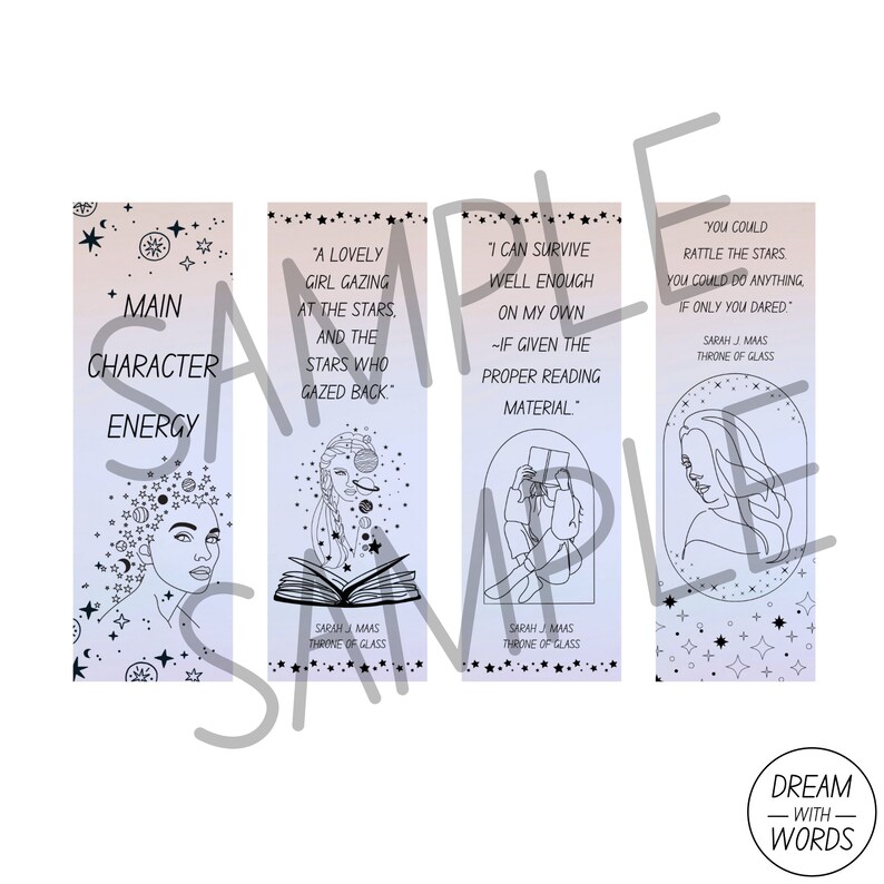 Sarah J. Maas Throne of Glass Printable Bookmarks - Etsy