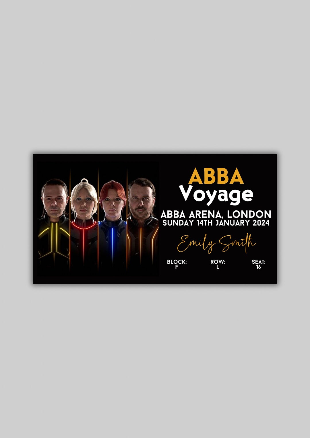 ABBA Voyage Souvenir Ticket, Personalised ABBA Ticket, ABBA Gift ...